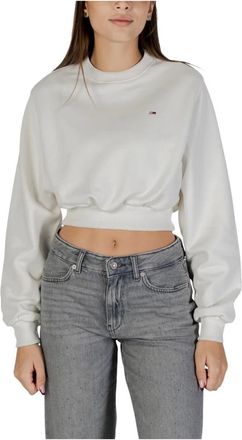 Tommy Jeans Femme, Sweatshirts et sweats &agrave; capuche, Blanc, Taille: 40 FR TJW CRP S-Flag Crew