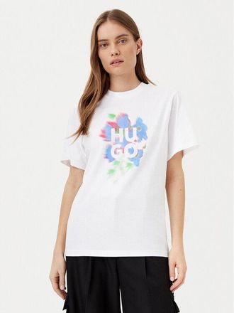 HUGO BOSS T-Shirt Vintage 50534545 Wei&szlig; Boxy Fit