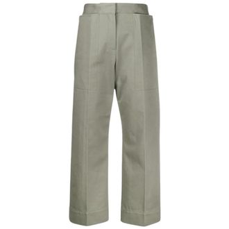 Jacquemus Strukturierte Baumwoll-Twill-Hose - - Trousers - Damen - Gr&uuml;n - S