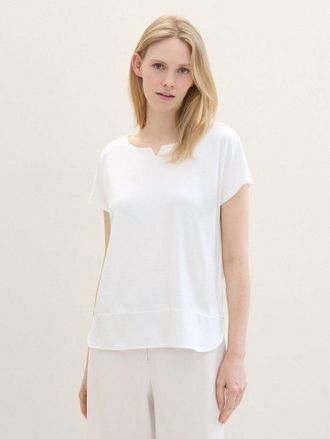 Tom Tailor T-Shirt T-Shirt T-Shirt aus Materialmix