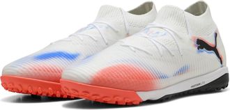 Puma Future 8 Pro Cage Fußballschuh für Unisex, Puma Weiß, PUMA Schwarz, leuchtendes Rot, 44 EU