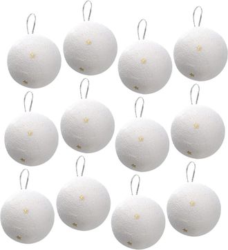 Cabilock Schneeball Ornament 48 STK Schneeball-anhänger Gefälschte Schneebälle Kleine Schneekugeln Dekorationen Weihnachtsdekorationen Christbaumanhänger Chris