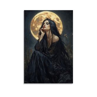 Generic Selene Moon Goddess Vintage Leinwand Poster Wandkunst Dekor Drucke Poster Moderne Leinwand Kunst Bilder F&uuml;r Wohnzimmer Schlafzimmer 08x12inch(20x30cm)