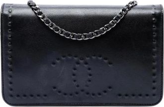 Chanel Portefeuille sur cha&icirc;ne Pre-owned - Femme - Pre-owned - Noir - Taille: ONE Size