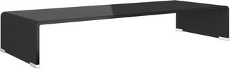 vidaXL Vidaxl - TV-Tisch/Bildschirmerh&ouml;hung Glas Schwarz 80x30x13 cm