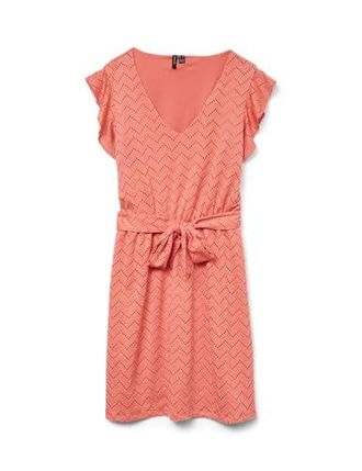 Vero Moda Short V-Neck Dress Vmthas SL Robe Courte à col en V JRS GA Vo, Dubarry, M Femmes