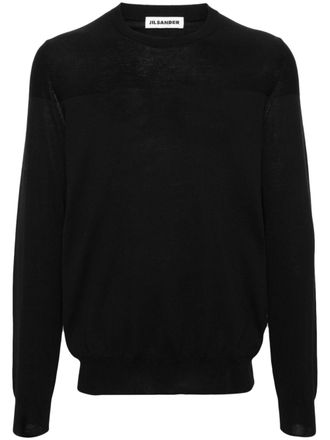 Jil Sander pull en coton à col rond - Noir