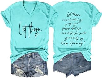Generic Let Them Misunderstand You Hauts pour femmes - T-shirt ample d&eacute;contract&eacute; 2025 - T-shirt tendance &agrave; manches courtes - Coupe ample - Pour sortir - T-shi