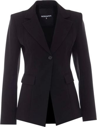 Patrizia Pepe Blazer ajust&eacute; simple boutonnage - Femme - Vestes - Noir - Taille: 42 FR