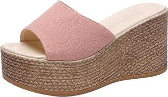 Generic Chaussures compens&eacute;es 2026 pour femme - Coupe classique d&eacute;contract&eacute;e, rose, 37.5 EU