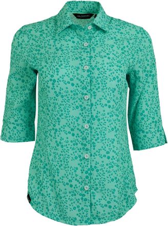 Regatta Damen Kurzarmshirt Shirt Wanderbluse Kinnis Bluse, Farbe:Türkis, Artikel:-D6B Aruba Blue Meadow Print, Größe:36