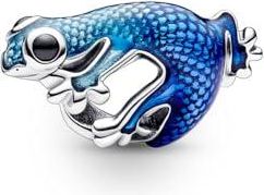 Pandora Pandora Moments Charm Gecko en argent sterling avec cristal noir et émail métallisé transparent dégradé bleu clair à bleu foncé