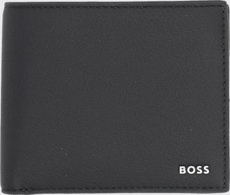 HUGO BOSS Jace Bifold-Geldb&ouml;rse von aus Leder mit metallischem Logo