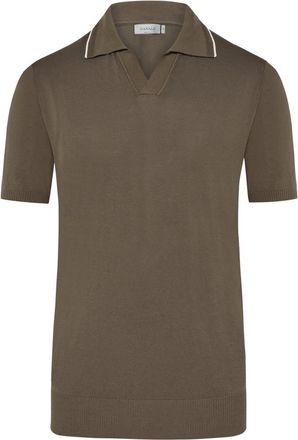 Canali Poloshirt aus hochwertigem Baumwoll-Feinstrick mit Variokragen in