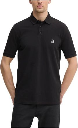 A|X Armani Exchange Homme, Tops, Noir, Taille: M Polo &agrave; Manches Courtes et Col Rond