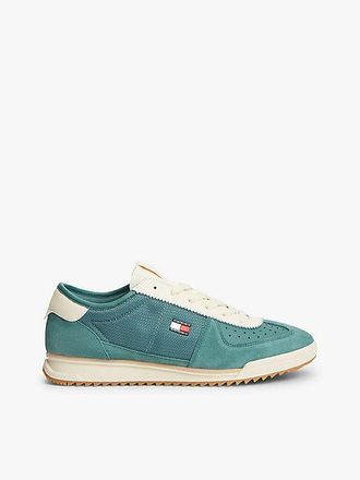Tommy Hilfiger Baskets r&eacute;tro en cuir multitextures &agrave; semelle crant&eacute;e