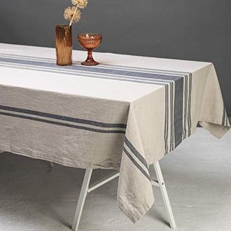 Gripsholm Leinwand Gestreift Leinen/Baumwolle Beige 145x250 cm