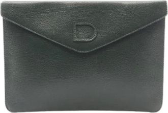Delvaux Sac pochette en cuir Pre-owned - Femme - Pre-owned - Vert - Taille: ONE Size