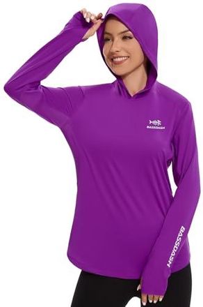 Bassdash Sweat à Capuche à Manches Longues Femme avec Poche Protection Solaire Sweat Léger UPF50+ FS04W