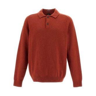 Paul Smith Polo en laine m&eacute;rinos - Homme - Tops - Rouge - Taille: M