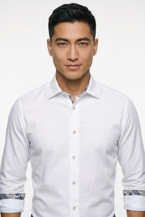 Marvelis Langarmhemd MARVELIS, Herren, Gr. XXL, N-Gr, wei&szlig;, Web, Obermaterial: 52% Lyocell, 48% Baumwolle, unifarben mit Farbeinsatz, h&uuml;ftbedeckend, Rundhals, 