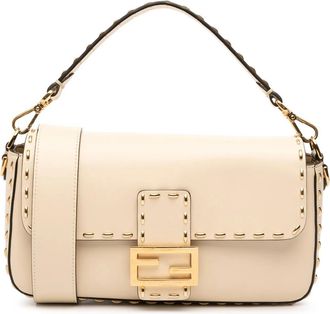 Fendi Hobo Bags - Leather Metal Stitch Baguette Satchel - Gr. unisize - in Braun - für Damen