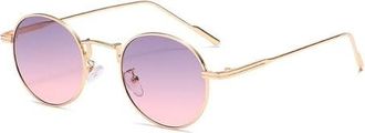 Generic Lunettes De Soleil Tendance &Agrave; Petite Monture For Hommes Et Femmes, Rondes, En M&eacute;tal, For Lext&eacute;rieur(Pink)
