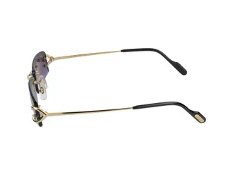 Cartier CT0465S Rimless Gold-Metal Sunglasses - Blue