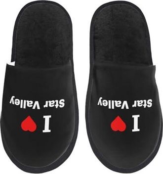 Generic Respirant Pantoufles Hommes I Love Star Valley Chausson Maison L&eacute;g&egrave;re Chaussons en Feutre pour Homme Adulte Maison L