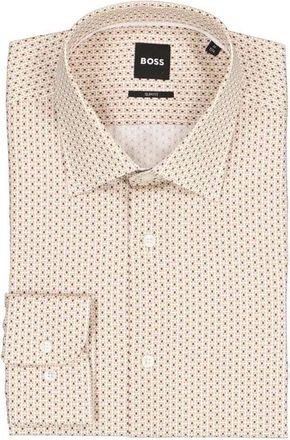 HUGO BOSS Herren Hemd beige Baumwolle