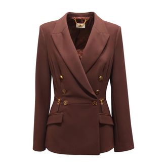Elisabetta Franchi Gi-172-56E2 Giacca DoppioPetto Wo Jacket - - Jackets - Damen - Braun - 2XL