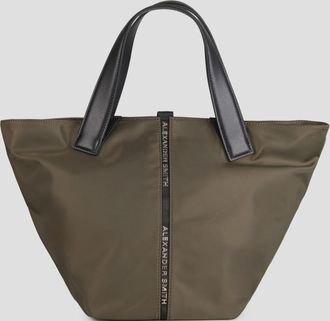 Alexander Smith Lauren Medium handbag with shoulder strap in military green nylon