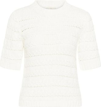 Kaffe Kanala Rundhals-Strickpullover - - Knitwear - Damen - Wei&szlig; - XS