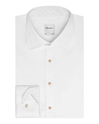 Stenstr&ouml;ms Unifarbenes Hemd aus Twofold Super Cotton mit Ausputz, Regular Fit in