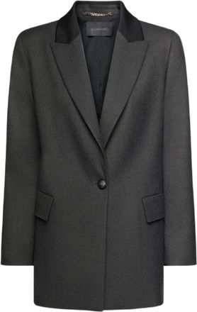 Elena Miro Femme, Vestes, Gris, Taille: 44 FR Blazer Oversize en Flanelle