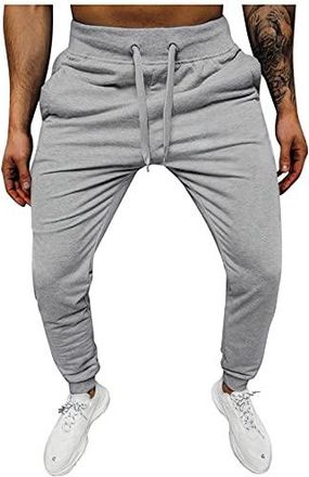 Generic Pantalon de survêtement en polaire lourde pour homme - Pantalon de jogging fin en polaire extensible - Coupe ajustée - Doublure en polaire - Pantalon 