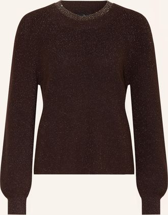 Monari Monari Pullover Mit Glitzergarn Und Schmucksteinen braun