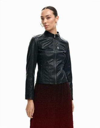 Desigual Veste &agrave; col Mao - Noir