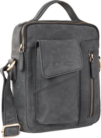 STILORD Otis Stilvolle Umhängetasche Herren aus echtem Leder Klein - Schultertasche Ledertasche für Männer zum Umhängen mit Henkel, Farbe:anthrazit