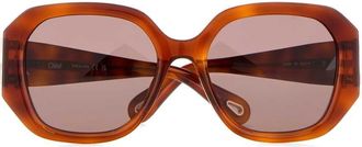 Chlo&eacute; SUNGLASSES Acetate Sunglasses - Brown