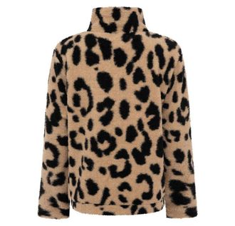 Zwillingsherz Kurzjacke Zwillingsherz Teddyjacke Big Leo Animalprint, Leopardenmuster