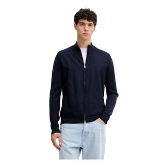 Hackett Zip-Stehkragen-Strickjacke - - Knitwear - Herren - Blau - XL