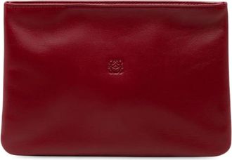 Loewe pochette Anagram en cuir (2000-2025) - Rouge