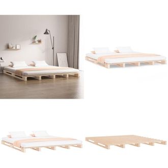 vidaXL Palettenbett 160x200 cm Massivholz Kiefer - Holzbett - Kiefernholzbett - Palettenbett - Landhausbett - Doppelbett - Home & Living
