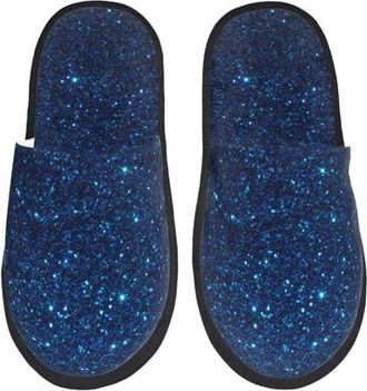 Generic Pantoufle Maison Imprim&eacute; &Agrave; Paillettes Bleues Scintillantes Chaudes Pantoufles Antid&eacute;rapantes Chaussons Maison Confortable Hiver Chaussures Chaudes Pou