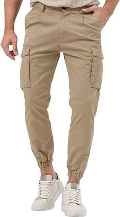 Generic Pantalon chino pour homme - Couleur unie - Pantalon de jogging baggy - Taille &eacute;lastique - Pantalon chino respirant - Pantalon de travail stretch avec 