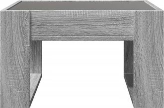 Generic Moderner Couchtisch mit LED-Licht, Glasplatte und MDF-Rahmen, Zeitgen&ouml;ssischer Wohnzimmer-Mitteltisch mit Stilvollen Beleuchteten Akzentm&ouml;beln (Graues