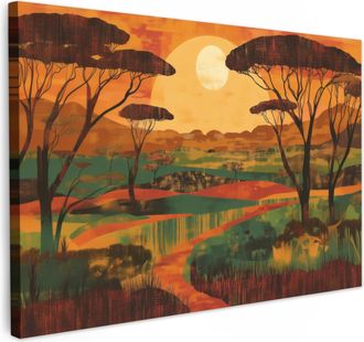 MuchoWow © Wandbilder Groß 120x80 cm XXL Wohnzimmer Wanddeko Schlafzimmer Zimmerdeko Wandgemälde Zimmer Deko auf Wand Dekoration Wall Art Landschaft - Afrikani