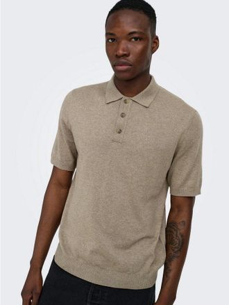 Only & Sons Polokragenpullover ONSLOUI REG 12 SS MEL POLO KNIT NOOS Baumwollmischung, regular fit