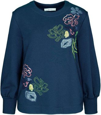 bianca Print-Shirt AMALIA mit einem Frontmotiv aus Pailletten und Stickerei